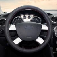 China Leather Hand Sewing Custom Steering Wheel Cover for Ford Kuga Focus 2 C-MAX 2005 2006 2007 2008 2009 2010 2011 for sale