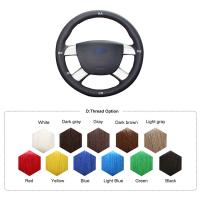 China Custom Design PU Leather Black Sewing DIY Steering Wheel Cover For Ford Focus 2 C-MAX 2005 2006 2007 2008 2009 2010 2011 for sale