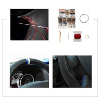 China Design Black Suede Leather Sew Steering Wheel Cover For Ford Focus 2 C-MAX Transit 2005 2006 2007 2008 2009 2010 2011 2012 2013 for sale