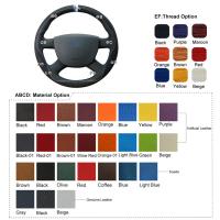 China Design Black Suede Leather Sew Steering Wheel Cover For Ford Focus 2 C-MAX Transit 2005 2006 2007 2008 2009 2010 2011 2012 2013 for sale