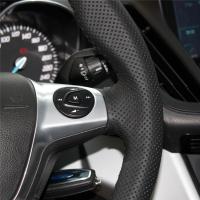 China Sewing Car Black DIY Genuine Leather Steering Wheel Cover For Ford Focus 3 Escape C-MAX 2011 2012 2013 2014 2015 2016 2017 2018 for sale