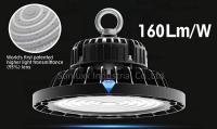 China 3 In 1 Dimmable UFO High Bay Warehouse Lighting Fixture With Black Color Shell for sale