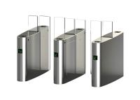China 24V DC Brushless Motor Full Height Glass Sliding Turnstile - 1400mm x 1000mm Access Control System with 40 Persons/Min Capacity for sale