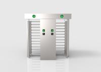 China 304 Stainless Steel Double Lane Full Height Turnstile Gate - 550-600mm Width, 25-30 Persons/Min Capacity for sale