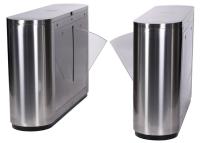 China 304 Stainless Steel Flap Turnstile Gate with RFID Reader - 25-30 Persons/Minute Flow Rate, DC 24V Motor for sale