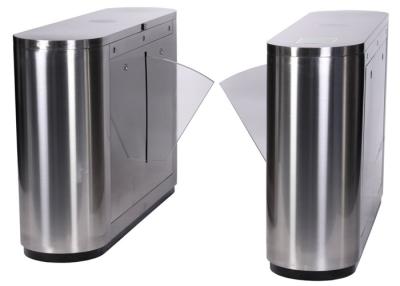China 304 Stainless Steel Flap Turnstile Gate with RFID Reader - 25-30 Persons/Minute Flow Rate, DC 24V Motor for sale