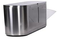 China 304 Stainless Steel Flap Turnstile Gate with RFID Reader - 25-30 Persons/Minute Flow Rate, DC 24V Motor for sale