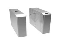 China Clear Acrylic Flap Turnstile Gate with 25-30 Person/Minute Flow Rate and DC 24V Motor for Access Control for sale