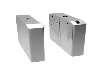 China Clear Acrylic Flap Turnstile Gate with 25-30 Person/Minute Flow Rate and DC 24V Motor for Access Control for sale