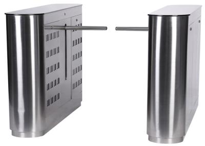 China Auto Reset Drop Arm Turnstile - 304 Stainless Steel with 25-30 Persons/Minute Flow Rate and DC 24V Motor for sale