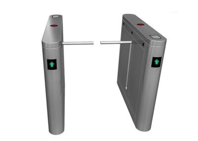 China Wire Drawing Drop Arm Turnstile with 1.5mm Stainless Steel, 25-30 Persons/Minute Flow Rate, DC 24V Motor for sale