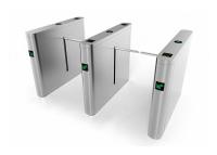 China Fingerprint Face Recognition Turnstile with 450mm Arm Length and 25-30 Persons/Minute Flow Rate - SS304 Drop Arm Gate Access Control for sale