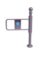 China SS304 Manual Swing Pedestrian Turnstile Gate - 89mm Diameter Pillar, 600mm Arm Length, 90° Swing Angle for sale