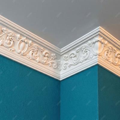 China Gemei Polyurethane Foam Cornice Waterproof Eco-friendly Easy To Install Decorative Cornice for Home Decor for sale