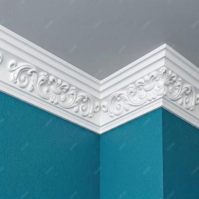 China Waterproof Eco-friendly Polyurethane Foam Cornice Easy To Install for Home and Office Decor for sale