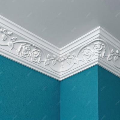 China Waterproof Eco-friendly Polyurethane Foam Cornice Easy To Install for Home and Office Decor for sale