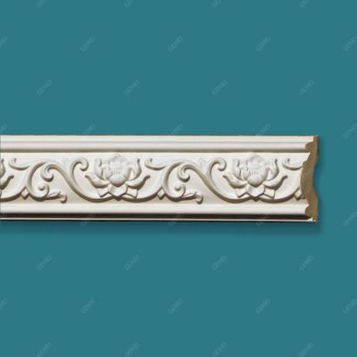 China GB-82022 European Style Polyurethane Foam Carved Flame Resistance House Renovation Cornice Corners For Building Decor for sale