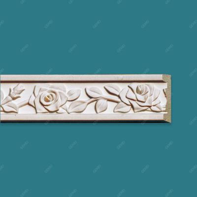 China GB-82033 European Style Urethane Carved Flame Resistance Decorative Cornices Moldings For Office Building for sale
