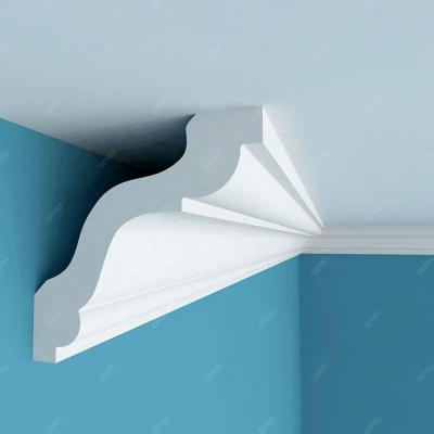 China GC-83025 Factory Supply Vintage Anti-Aging Polyurethane Plain Pu Ceiling Cornice for sale