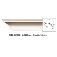 China GC-83033 140mm Oem Service Quick Install Primed White Urethane Smooth Pu Cornice Moulding Foam for sale
