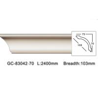 China GC-83042 Oem/Odm Manufacturer Fire-Proof Interior Decoration Polyurethane Crown Molding Pu Plain Cornice for sale