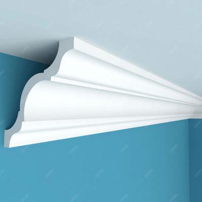 China GC-83052 109mm Hot Selling Contemporary Apartment Polyurethane Smooth Pu Cornice Mouldings for sale