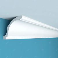 China GC-83054 122mm New Arrival Transitional Multi-Unit Residential Polyurethane Smooth Pu Crown Cornice Moulding for sale
