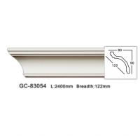 China GC-83054 122mm New Arrival Transitional Multi-Unit Residential Polyurethane Smooth Pu Crown Cornice Moulding for sale