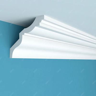 China GC-83066 146mm Wholesale Mediterranean High Strength Polyurethane Smooth Cornices Moulding for sale