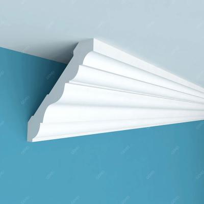 China GC-83071 168mm High Quality French Style Bandable Polyurethane Plain Cornice Moulding Pu Ceiling Mouldings for sale