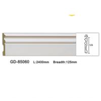 China GD-85060 Modern Style Polyurethane Skirting Mouldings | Easy-Install White Wall Baseboard Trim for Living Rooms for sale