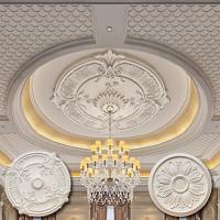 China M-7100 Good Quality Quick Installation Indoor Decoration Pu Golden Silver Antique Decorative Medallions for sale