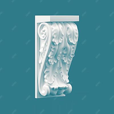 China GL-6014 Decorative Wood Bracket Exotic Exterior Polyurethane Carved Fireplaces Plastic And Corbel for sale