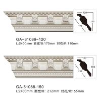 China GA-81088 Free Sample Easy Install Light Weight Polyurethane Fluted Cornice Designs Ceiling for sale