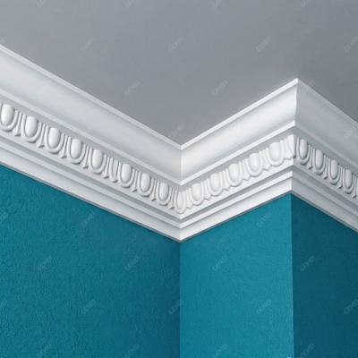 China GA-81046 Quantity Discount Traditional Town House Urethane Polymer Carved Ceiling Moulding Design for sale
