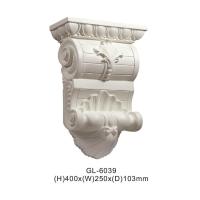 China GL-6039 Exotic Decorative Polyurethane Pu Decoration Poplar Gold Brackets Architectural Fireplace White Corbels for sale