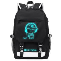 China Factory wholesale custom fluorescent logo boys waterproof bookbag durable luminous student school bags backpack for men for sale