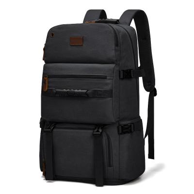 China Retro Large Capacity Outdoor Travel Bags  Mens Canvas Laptop Backpack 56-77 Litre for sale