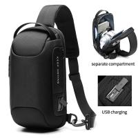 China Wholesale waterproof anti theft designer crossbody bag custom logo USB sling bags for men single shoulder chest bag for sale