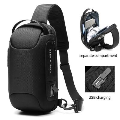 China Wholesale waterproof anti theft designer crossbody bag custom logo USB sling bags for men single shoulder chest bag for sale