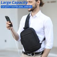 China Factory wholesale custom logo business multifunctional waterproof anti theft sling bag men's chest bag for sale