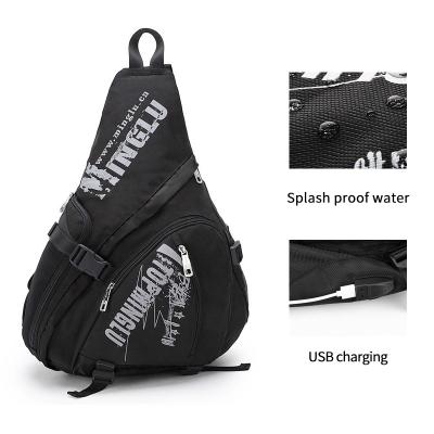 China Factory wholesale student fashion USB charging custom messenger bag waterproof bicycle sports Sling chest bag men for sale