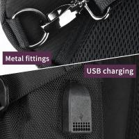 China Factory wholesale student fashion USB charging custom messenger bag waterproof bicycle sports Sling chest bag men for sale
