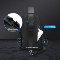 China Fashionable Mens Tactical Shoulder Bags Mens Black Sling Bag Multi Compartment for sale