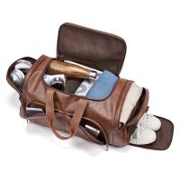 China MingLu Waterproof Brown PU Leather Duffle Bag Male Duffle Bag Fashionable for sale