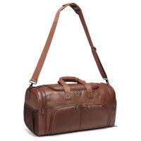 China MingLu Waterproof Brown PU Leather Duffle Bag Male Duffle Bag Fashionable for sale