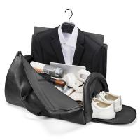 China Black PU Leather Oxford Cloth Travel Duffle Bag Accept Customized Logo for sale