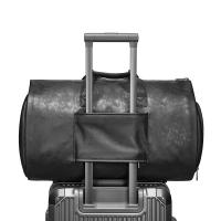 China Black PU Leather Oxford Cloth Travel Duffle Bag Accept Customized Logo for sale