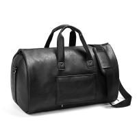 China Black PU Leather Oxford Cloth Travel Duffle Bag Accept Customized Logo for sale