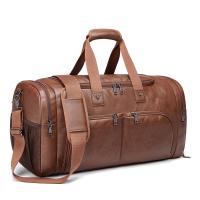 China MingLu Custom Logo Large Leather Weekend Bag Mens Rainproof Durable for sale